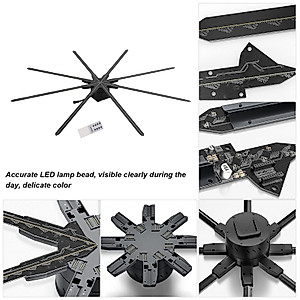 3D Hologram Fan, 350R/Min, 170° Viewing Angle, 2880 HD LED Light Beads, 8 Leaves 2048X2880 WiFi Holographic Projectors for Business Store Signs, Bar, Casino, Party(USA)