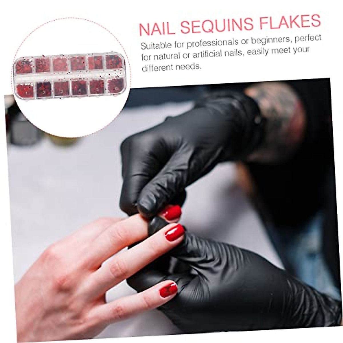 Beavorty 3 Boxes Heart Shaped Nail Art Jewelry Flash Suit Glitter Nail Polish Set Star Decor Valentines Nail Art Stickers Love Nail Charm Valentines Day Nail Glitters Nail Glitter Sequins