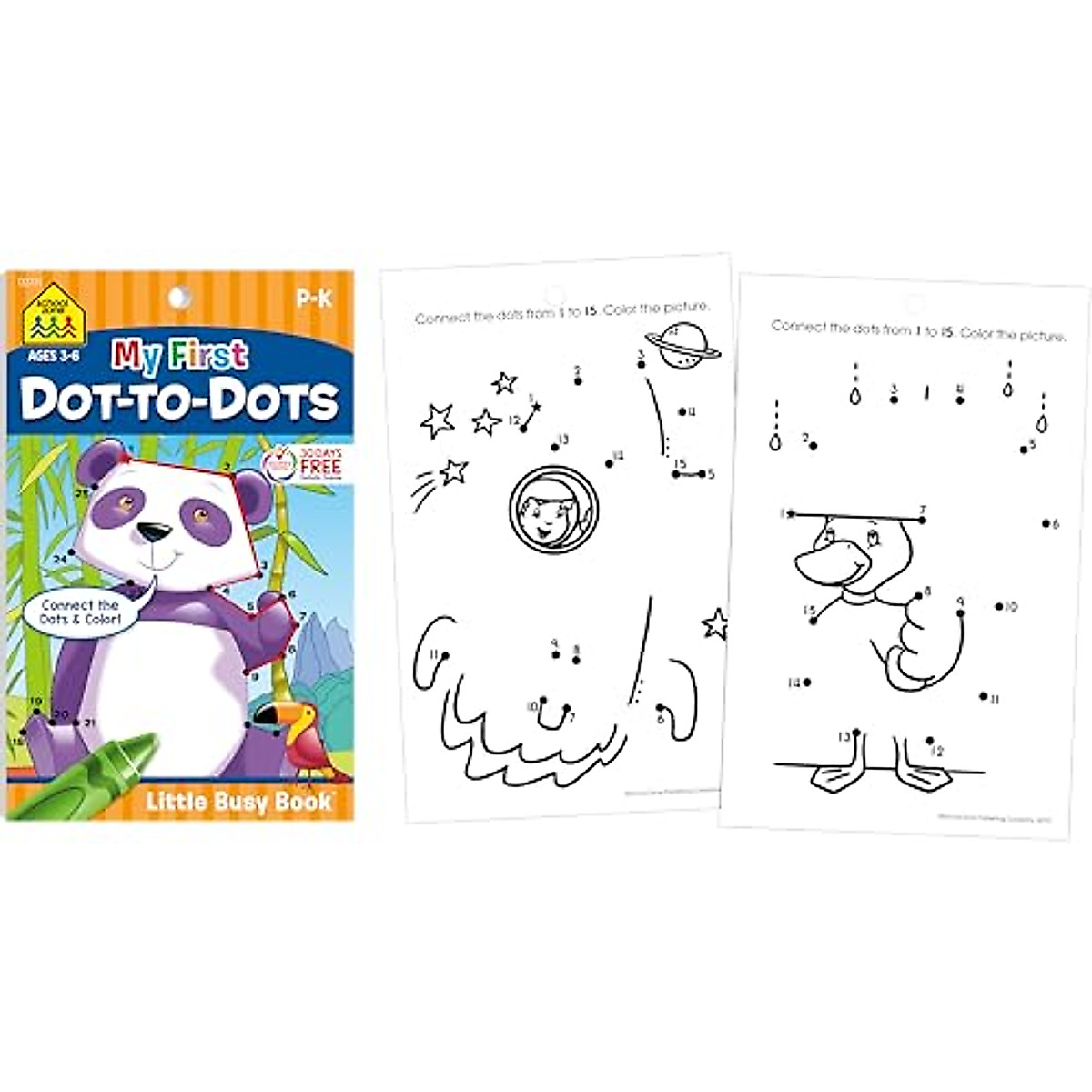 School Zone - My First Activities On-the-Go! 6-Pack Workbook Set - Ages 4+, Preschool to 2nd Grade, Dot-to-Dot, Hidden Pictures, Mazes, Coloring, and More (School Zone Little Busy Book™ Series)