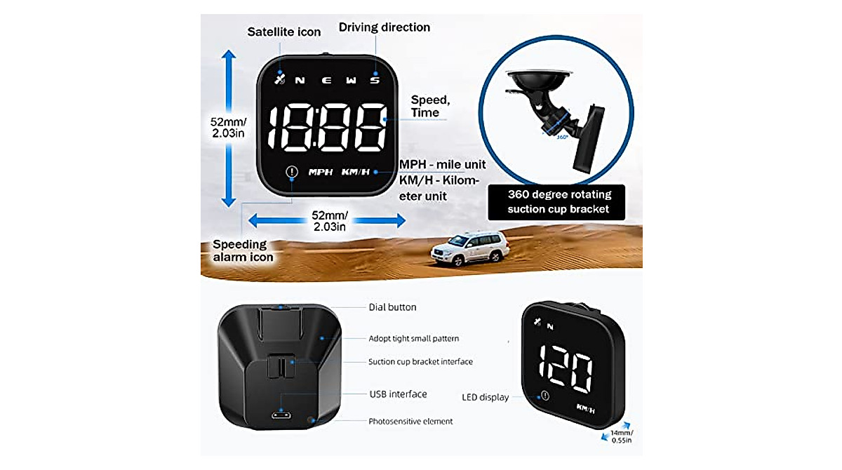 Fastsun G4S GPS Speedometer HUD – Safe Driving with Real-Time Data