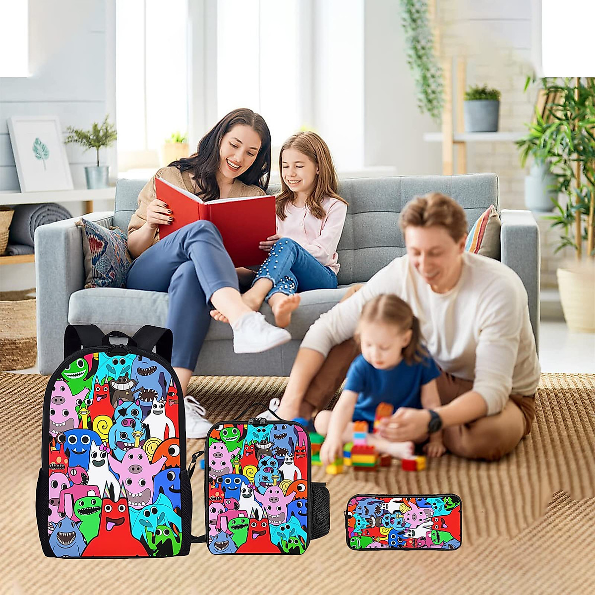 mfiwena Cool 17'' Game Backpack, Casual Bookbag with Adjustable Strap Multifunction Large Capacity Laptop Bag for Boys and Girls