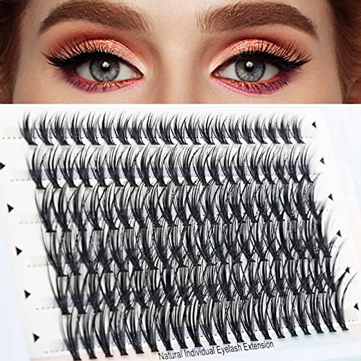 MAEXUS Lash Clusters, Individual Lashes 120 Clusters Natural Look Cluster Lash DIY Eyelash Extension at Home (M20D -0.07D, 8-16mm MIX)