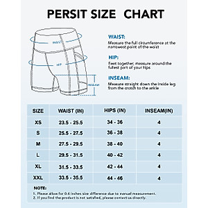 PERSIT Yoga Shorts for Women with Pockets High Wasited Running Athletic Biker Workout Shorts Tight Gym Shorts Yoga Pants - Black - M