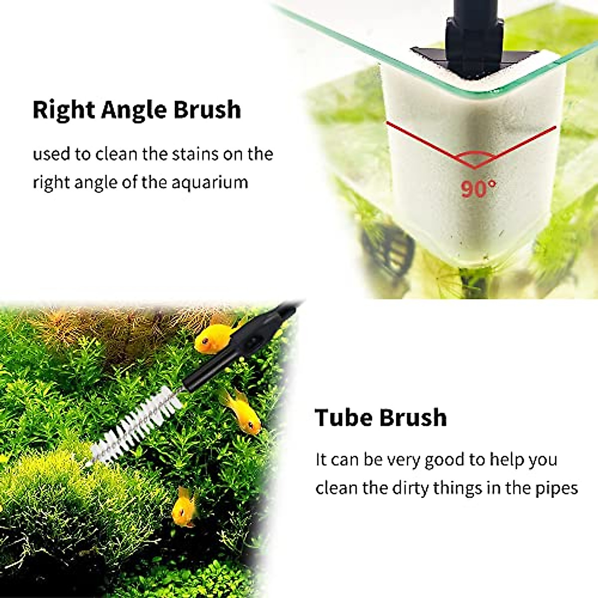 SVECKE Fish Tank Cleaning Tools, 6-in-1 Aquarium Cleaning Tools, Adjustable Fish Tank Cleaning Kit with Long Telescopic Handle, Multi-Function Aquarium Cleaning Kit for Saltwater Freshwater