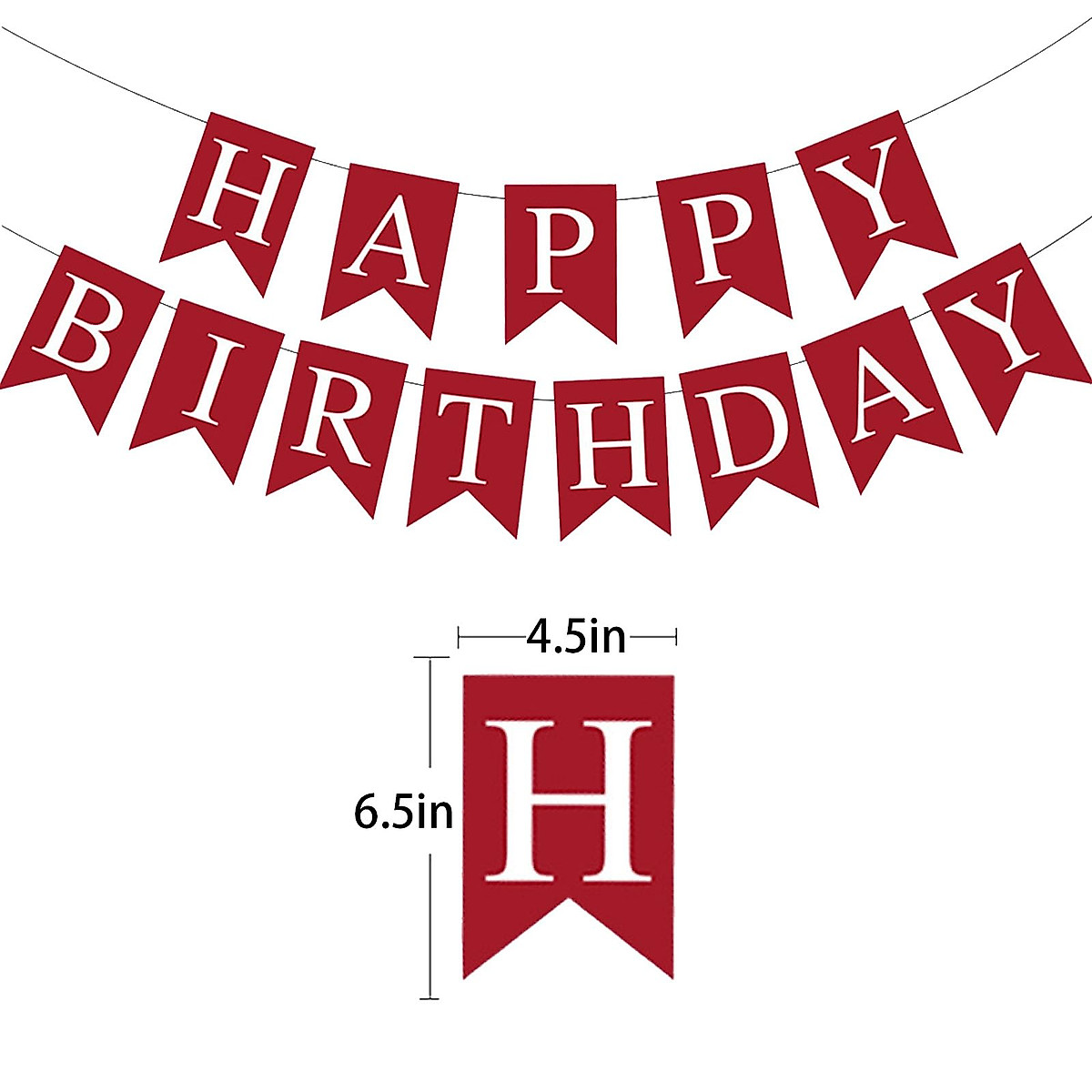 GLASNES Red Happy Birthday Banner Swallowtail Flag Happy Birthday Banner for Kids, Girls, Boys, Men, Women Party Supplies Decorations