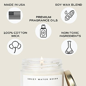 Sweet Water Decor Pumpkin Spice Soy Candle | Pumpkin, Cloves, Buttercream, Cinnamon, Smoke Embers, Vanilla Scented Candle for Home | 9oz Clear Jar Candle, 40 Hour Burn Time, Made in the USA
