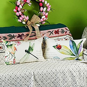 ONWAY Outdoor Patio Decor Throw Pillow Covers 12x20 Set of 4 Summer Spring Garden Farmhouse Decorations Cushion Cases for Porch Couch Sofa Bench