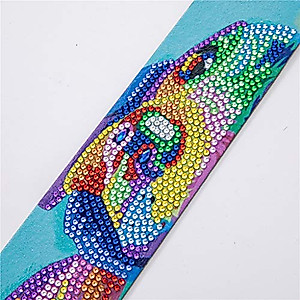 Diamond Painting Bookmarks 4 Sets Animal 5D Diamond Bookmarks with Unique Pendant Diamond Painting Kits for Kids Adults Beginners