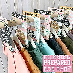 6 Baby Closet Size Dividers Baby Girl - Floral Baby Closet Dividers By Month, Baby Closet Organizer For Nursery Organization, Baby Essentials For Newborn Essentials Baby Girl, Nursery Closet Dividers