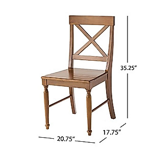 Christopher Knight Home Rovie Acacia Wood Dining Chairs, 2-Pcs Set, Dark Oak