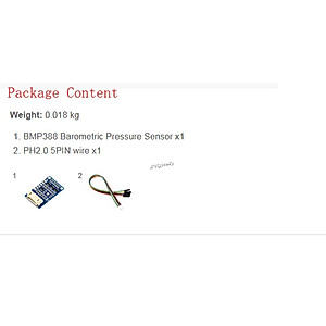 BMP388 Barometric Pressure Sensor 24-bit High Precision Altimeter Altitude Temperature Measuring I2C/SPI Interface 3.3V/5V for Raspberry Pi @XYGStudy