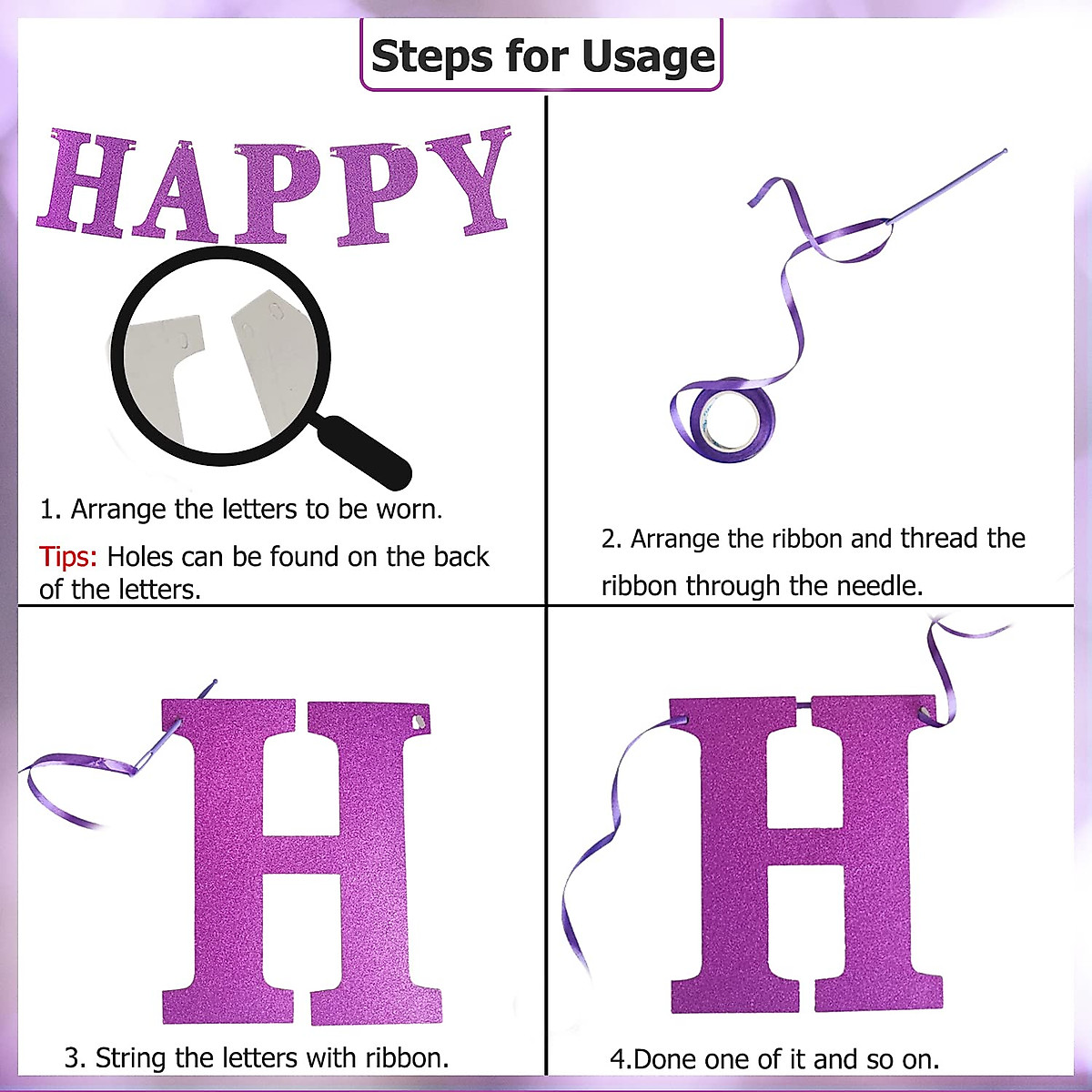 Cooshine 16th Birthday Party Decorations for Girls Purple and Silver, Light Purple Lavender Party Decoration with Happy Birthday Banner Trianguler Pennants Latex Confetti Balloons