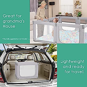Baby Playpen, Kidirect Foldable Playpen Large Play Center Yards Play Pens for Babies, Shape & Size Adjustable Portable Infant Playpen Baby Fence Play Yard Safety Toddler Playpen
