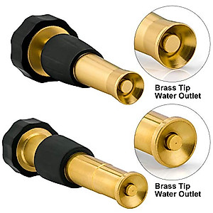 2 Pack Water Hose Nozzle And Jet Sweeper Sprayer, Adjustable Garden Nozzle, Heavy-Duty Solid Brass Adjustable Spray Patterns