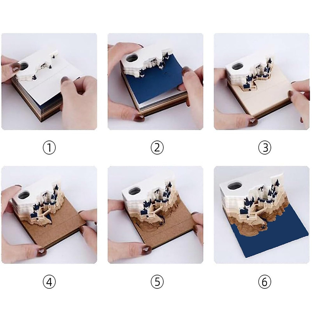 Art Calendar 2023 New Mini 3D Calendar 2024,Artimemo Calendar 2024,3D Art Calendar 2024,3D Memo Pad, 2024 Desk Calendar Memo Pad (2024 Calendar with light)