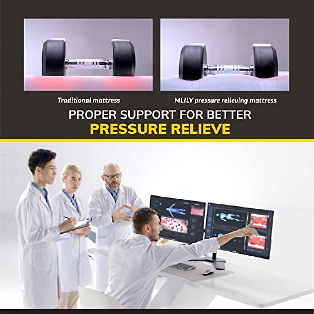 EGOHOME 12 Inch Queen Copper Gel Memory Foam Mattress, Therapeutic Mattress for Back Pain Relief, Cooling Gel Double Mattress Bed in a Box, Made in USA, CertiPUR-US Certified, 60”x80”x12”, Black