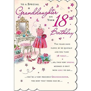 Regal Publishing Milestone Age Birthday Card Age 18 Granddaughter - 9 x 6 inches