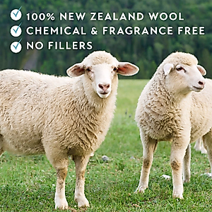 Wool Dryer Balls 6-Pack, XL Size, 100% New Zealand Wool, Reusable and Handmade. Natural Fabric Softener, Reduce Wrinkles and Decrease Drying Time (White)