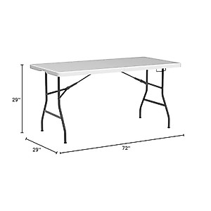 Fenbeli Folding Tables 6ft Plastic Foldable Table Heavy Duty Lightweight Folding Table Fold in Half with Handle for Outdoor & Indoor Party Dining Camping Wedding BBQ Catering