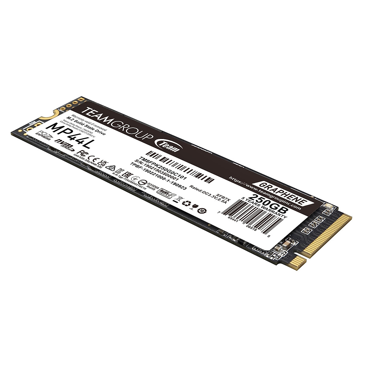 TEAMGROUP MP44L 250GB SLC Cache NVMe 1.4 PCIe Gen 4x4 M.2 2280 Laptop&Desktop SSD (R/W Speed up to 4,650/1,900MB/s) TM8FPK250G0C101