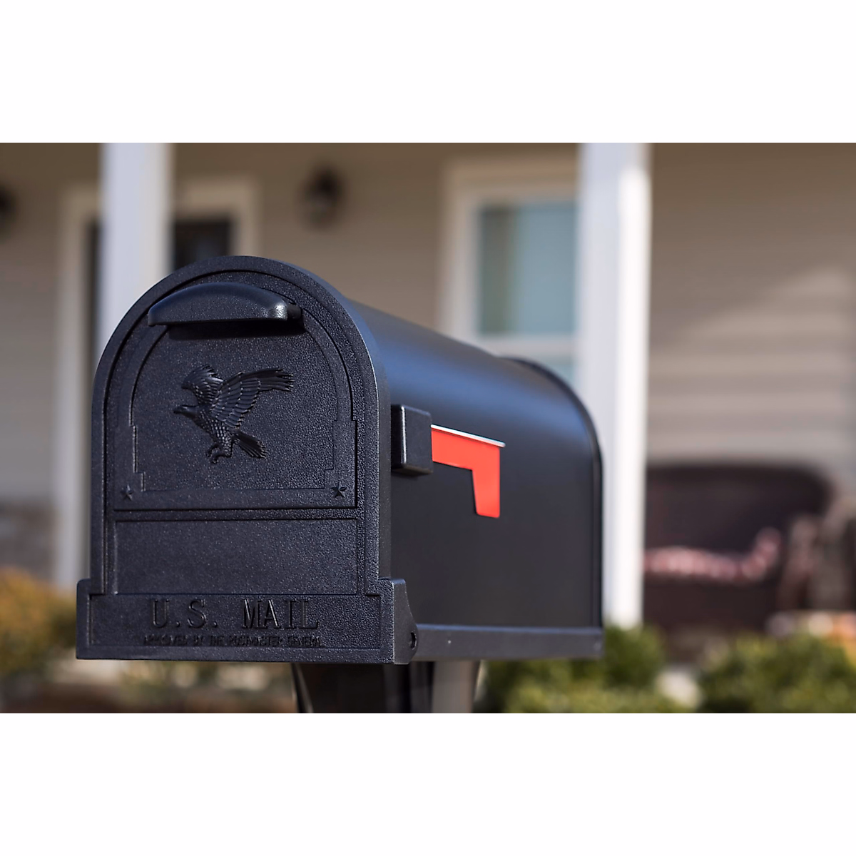ARCHITECTURAL MAILBOXES Gibraltar Mailboxes Arlington Large Capacity Galvanized Steel Textured Black, Post-Mount Mailbox, AR15B000