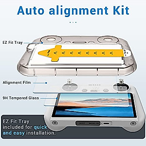 CYNOVA DJI Mini 3 Pro Screen Protector with Auto Alignment Kit for DJI RC Remote Controller, Ultra HD 9H Hardness Anti-Scratch Tempered Glass DJI RC Pro Accessories for DJI Mini 3 Pro (2-Pack)