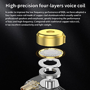 KZ DQS Wired Earbuds Dynamic Driver in Ear Monitor Headphone Semi-Open HiFi Bass Earphone 2pin 3.5mm Gaming Earbuds (Without Mic)