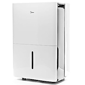 Midea 50 Pint SMART Dehumidifier With Pump - For Rooms up to 4,500 Sq. Ft. - Ideal For Basements, Large & Medium Sized Rooms, Energy Star Certified (White)