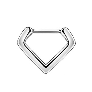 FANSING 16g 7mm Septum Ring for Women 316L Surgical Steel Septum Clicker Hypoallergenic Septum Jewelry 16 Gauge Triangle Piercing Clicker
