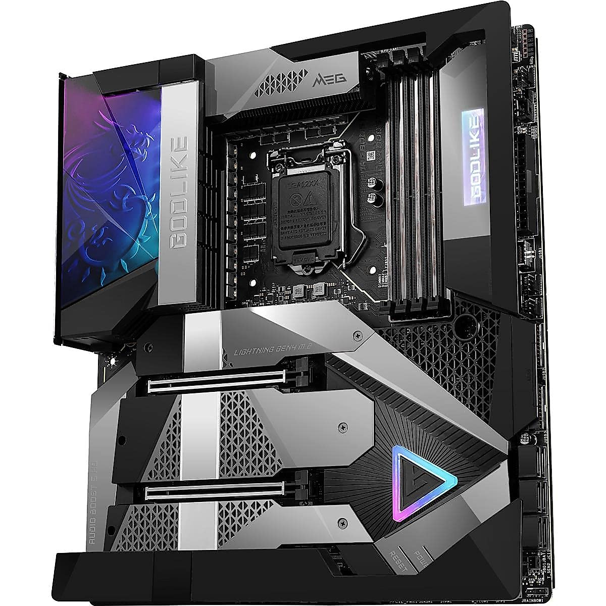 MSI MEG Z590 GODLIKE Gaming Motherboard (E-ATX, 11th/10th Gen Intel Core, LGA 1200 Socket, DDR4, PCIe 4, SLI/CFX, M.2 Slots, Thunderbolt, Wi-Fi 6E, Mystic Light RGB)