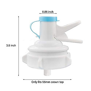 2 Pack Water Jug Dispenser Valve Water Jug Cap Bottle Spout Reusable Plastic Spigot Faucet for 55mm Non Threaded Crown Top Drinking Bottle