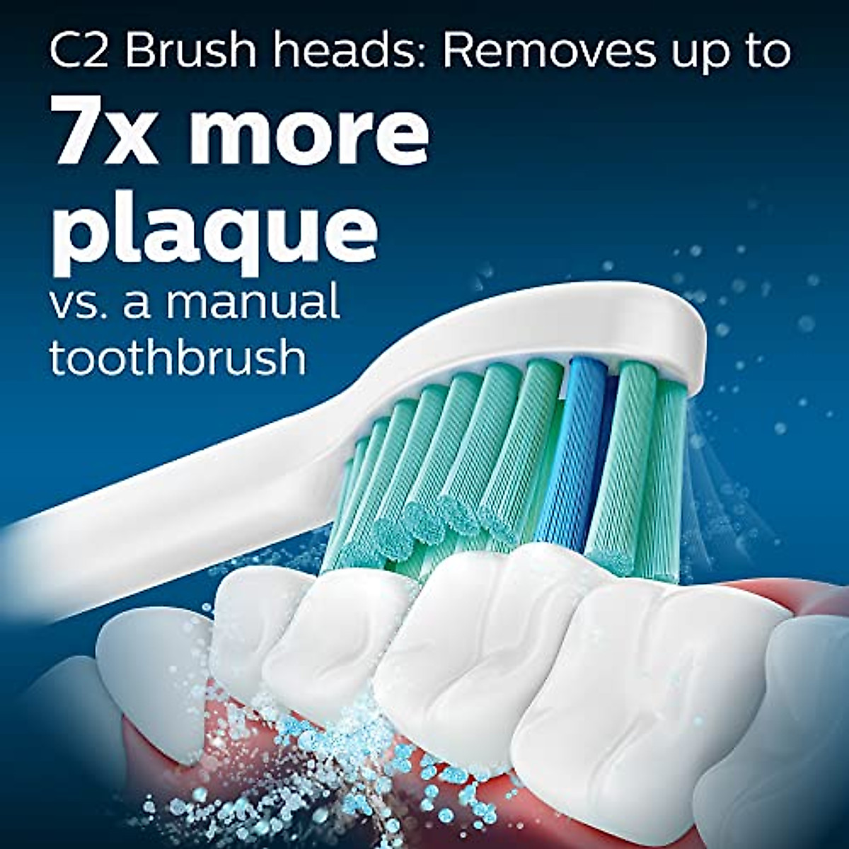 Philips Sonicare Genuine Toothbrush Head Variety Pack, C3 Premium Plaque Control and C2 Optimal Plaque Control, 3 Brush Heads, White, HX9023/69
