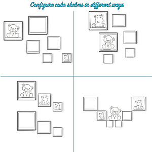 Wallniture Modern Nursery Room Decor Box Storage Floating Shelves White Set of 6