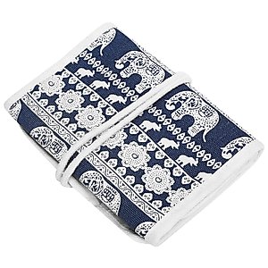 Tnfeeon Knitting Needles Case Oxford Cloth Empty Crochet Hooks Storage Bag Knitting Needle Storage Zipper Bag Household Outdoor Organizer(Elephant)