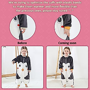 MICHLEY Baby Sleeping Bag Sack Long Sleeve with Feet Winter Swaddle Wearable Blanket for Boys Girls,Penguin,1-3Years
