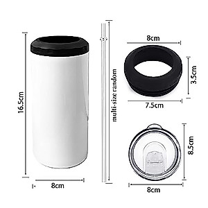 ZREGGUR 25packs 16Oz sublimation Blank tumblers Skinny 4 in 1 Can Cooler with straw and lid Stainless Steel Insulated Can Holder,Can Coozie, Works With Slim Can,Standard Cans,Beer Bottles