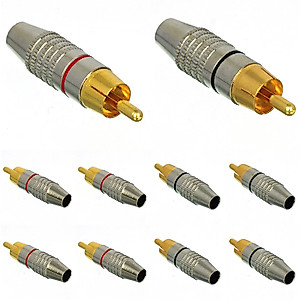 CESS RCA Plug Solder Gold Audio Video Connectors (10 Pack)