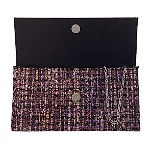 JNB Weaved Fabric Flat Clutch, Lavender
