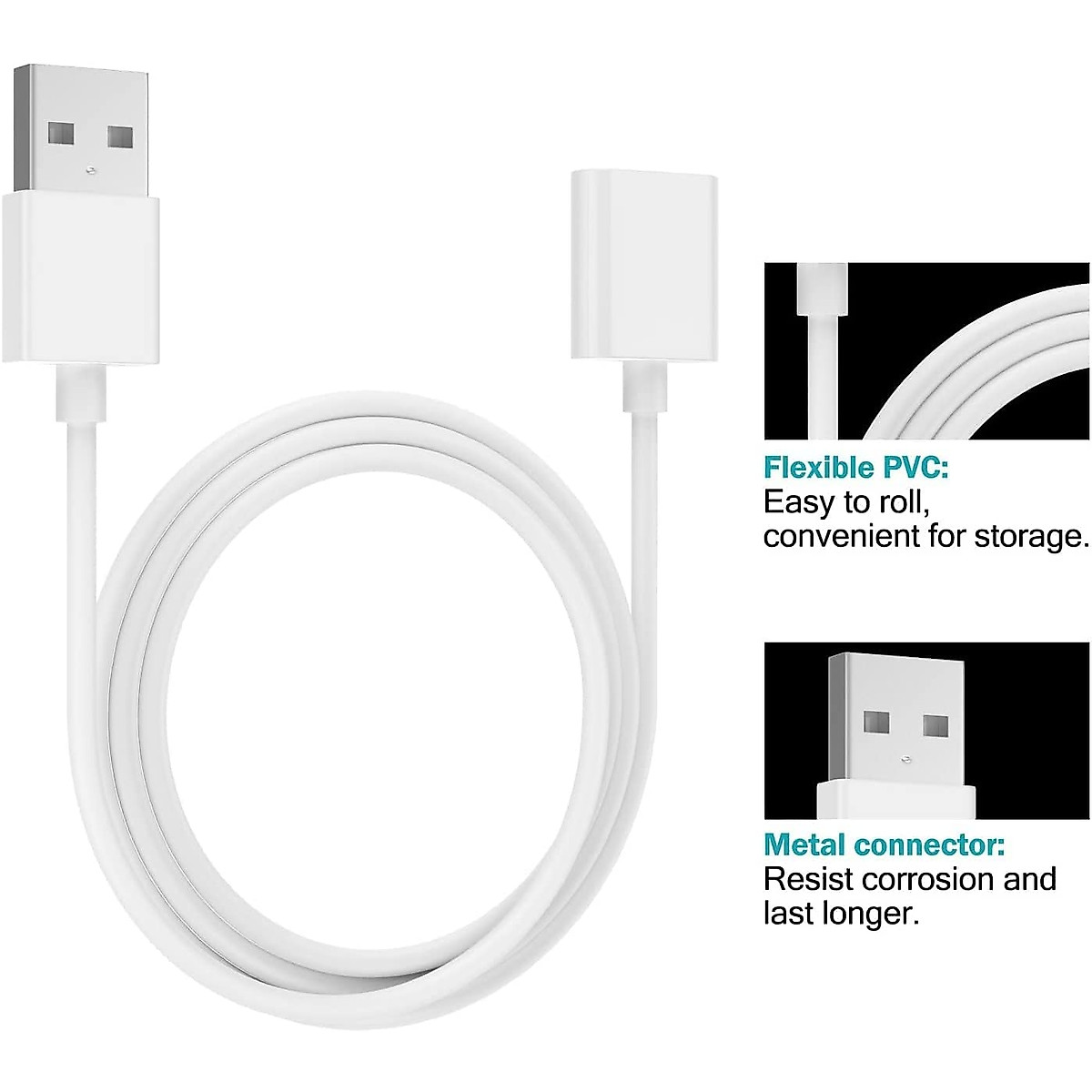 MoKo Charging Adapter Cable Compatible with Apple Pencil 1st, Connector Charger Compatible with iPad Pro 12.9 10.5 9.7 / iPad Air 3 / iPad Mini 5 2019 Pen Accessories, (2 Pack, White)