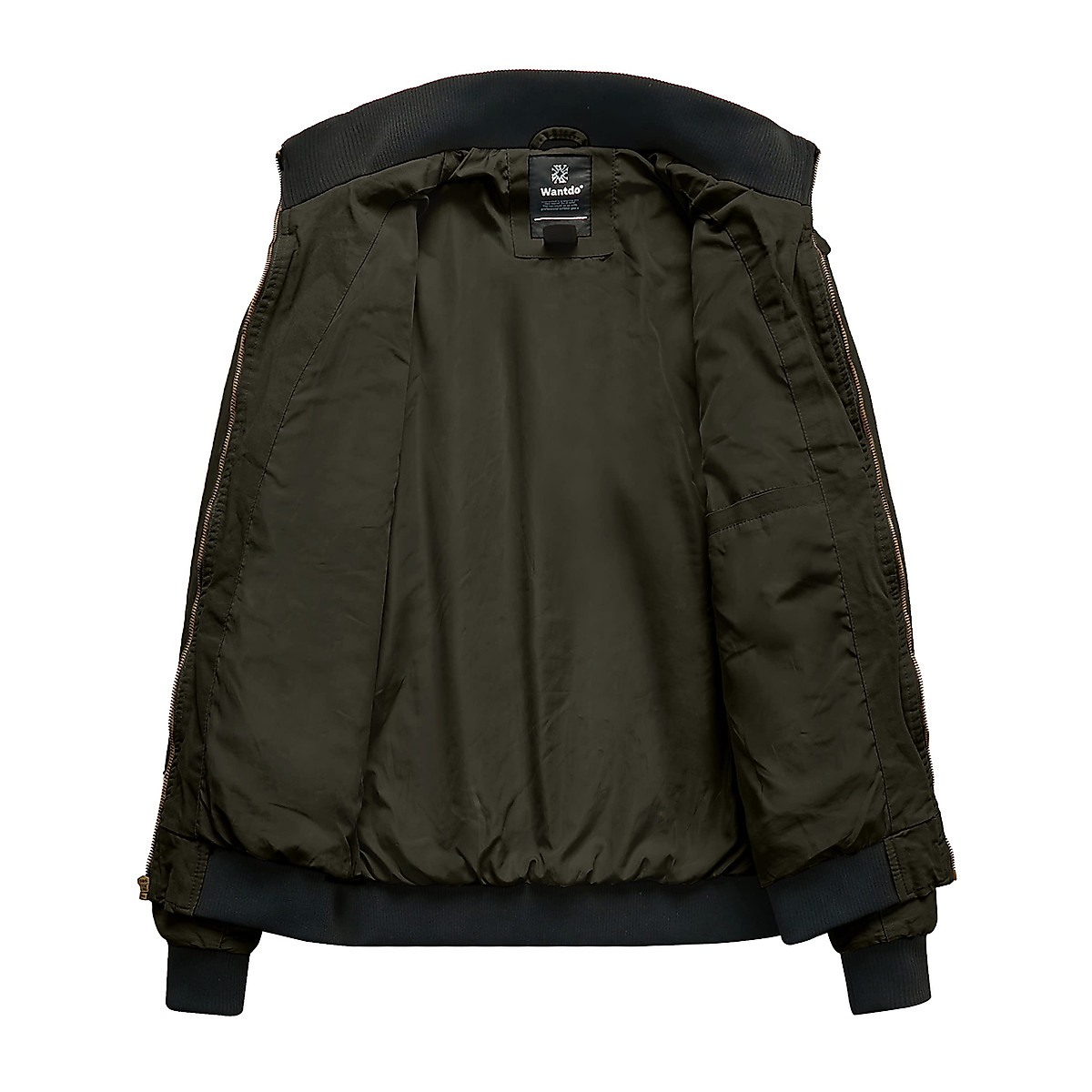 wantdo Men's Big and Tall Casual Cotton Jacket Durable Work Jacket Army Green Large