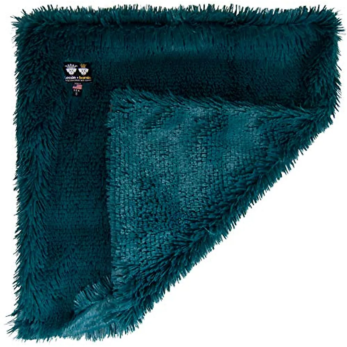 Bessie + Barnie Wonderlust Luxury Shag Ultra Plush Faux Fur Pet, Dog, Cat, Puppy Super Soft Reversible Blanket (Multiple Sizes),Teal,LG - 56" x 36",BLNKT-WNLST-LG