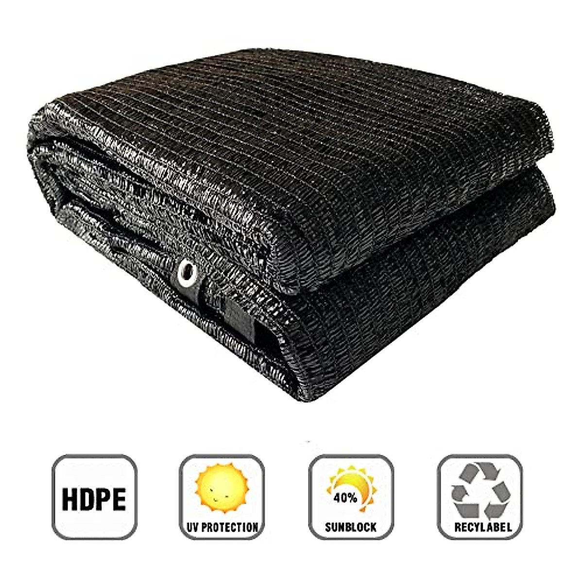 Garden expert 50% Black Shade Cloth 10ft X 20ft Taped Edge with Grommets Sun Net Mesh for Garden Patio Backyard