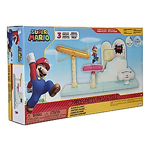 Super Mario Cloud World Diorama Set with 2.5" Running Mario Action Figure