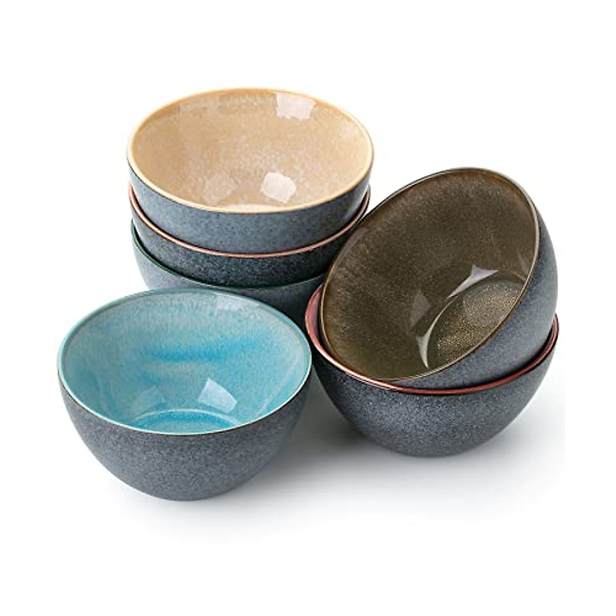 Brew To A Tea BTaT- Cereal Bowls, 29 Oz, 6 Pack, Colorful Bowl Set, Ceramic Bowls, Microwave Safe Bowls, Snack Bowls, Microwave Oatmeal Bowl, Cereal bowl, Dessert Bowls