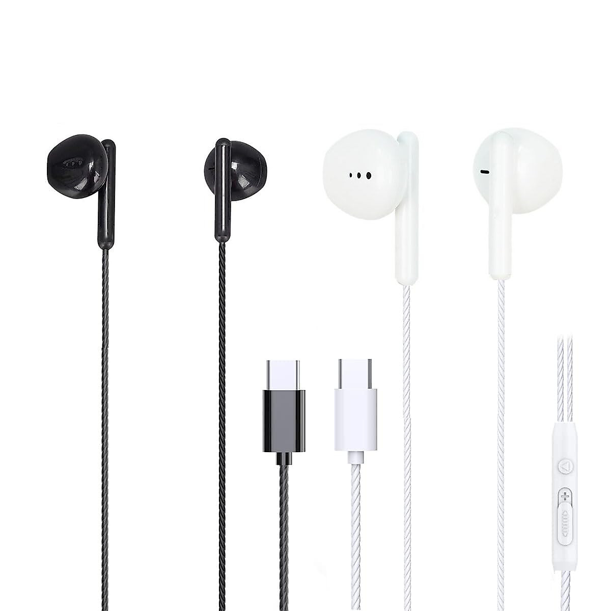 2 Pack USB C Headphones, USB C Earbuds in-Ear Wired Headphones with Microphone & Remote Noise Cancelling Wired Type C Earphones Compatible with Iphone 15 iPad Pro Samsung Galaxy S21 Ultra S20 S22