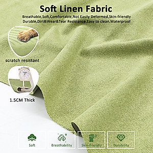 Mondschein Criss Cross Chair with Wheels, Cross Legged Office Chair Armless Wide Desk Chair with Pocket Spring Cushion, Adjustable Swivel Leather Task Vanity Home Office Desk Chair, (Green2)