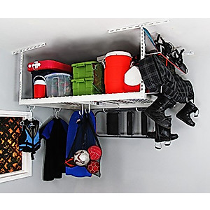 SafeRacks - 4x6 Overhead Garage Storage Rack Combo (24"-45") w/ 18 piece Accessory Kit