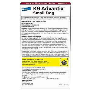 K9 Advantix Flea, Tick & Mosquito Prevention for Dogs 4-10 lbs. | Flea Drops for Small Dogs | Apply Monthly | 2 Treatments