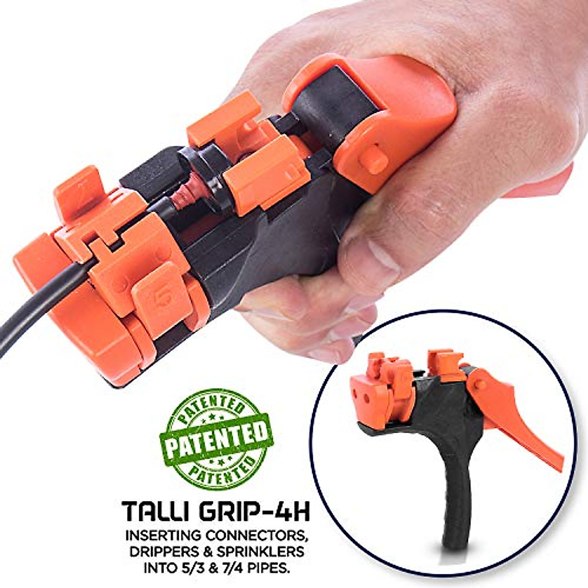 AL-MAGOR Talli Grip TG Garden Tool: Gun for Inserting Components - Connectors & Drippers into Micro-Pipes for Irrigation Pipes with Ease - Model 700011