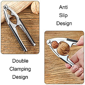 YunZCHENSH Nutcracker Stainless Steel Walnut Cracker Heavy Duty with Non-Slip Handle Walnut Opener Tool for Walnut All Sorts of Nuts Shell Seafood